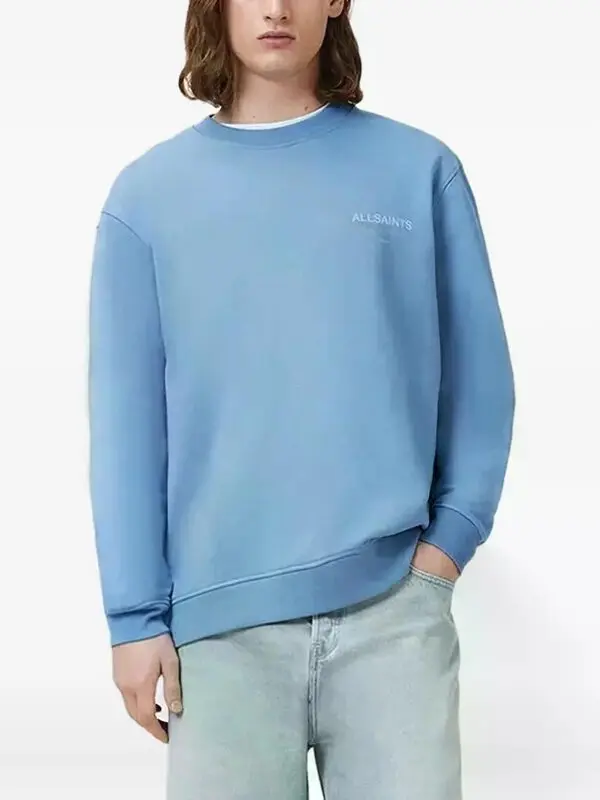 ALLSAINTS Logo-embroidered Crew Neck Sweatshirt - Blue