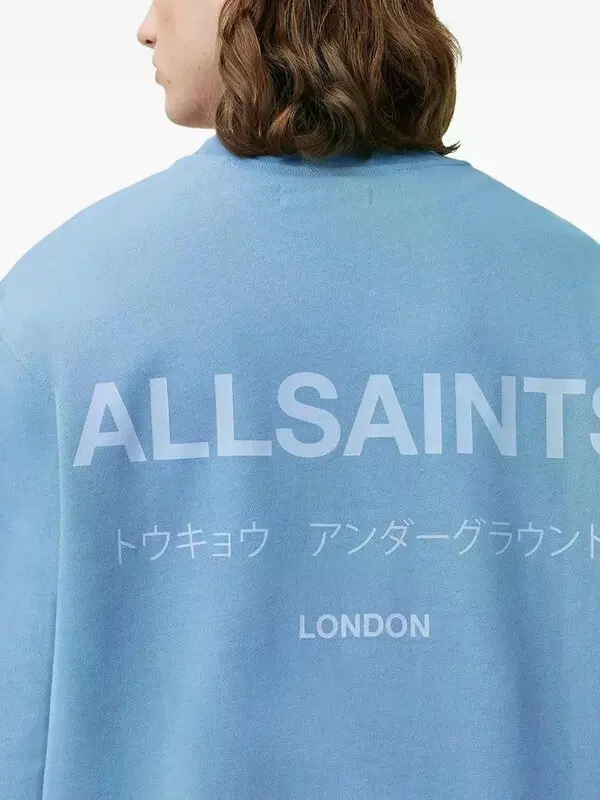 ALLSAINTS Logo-embroidered Crew Neck Sweatshirt - Blue