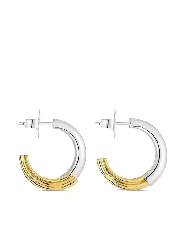 TOUS Two-tone Hoop Earrings - Silver
