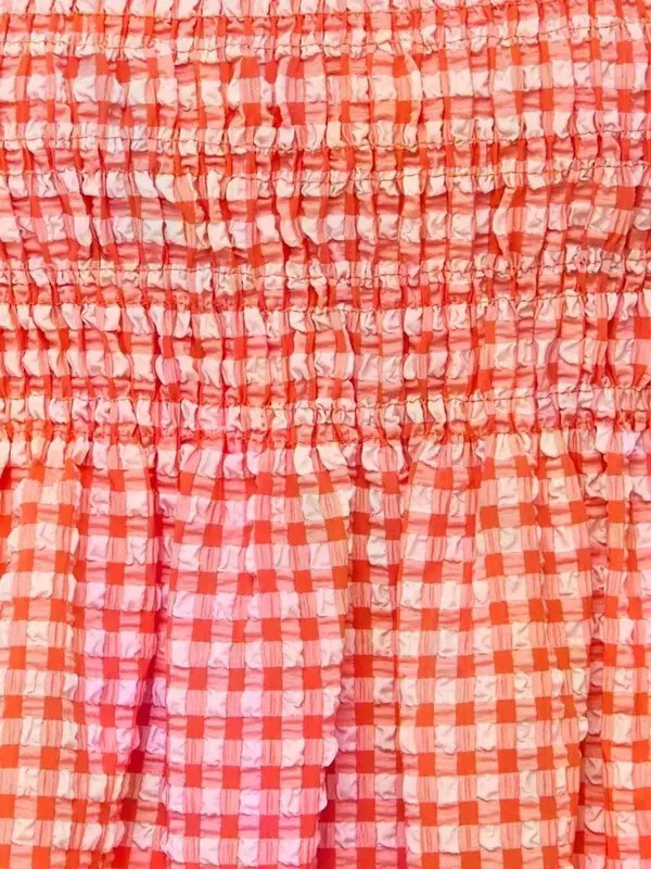 NOTES DU NORD Gingham Smocked Top