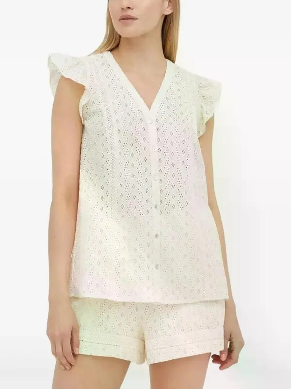 BRUUNS BAZAAR Eyelet Ruffled Shirt