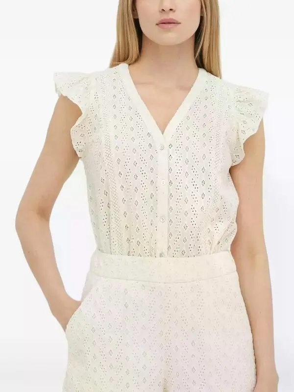 BRUUNS BAZAAR Eyelet Ruffled Shirt