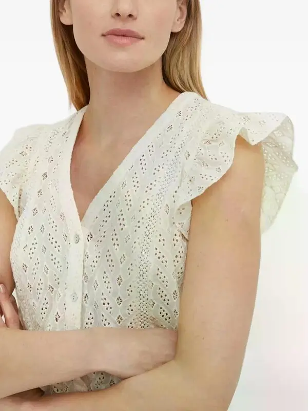 BRUUNS BAZAAR Eyelet Ruffled Shirt
