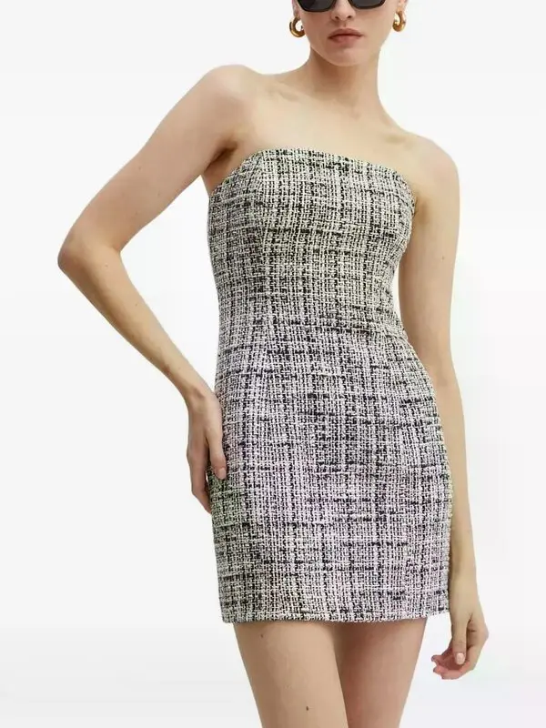 LA MANIA Bella Tweed Strapless Mini Dress