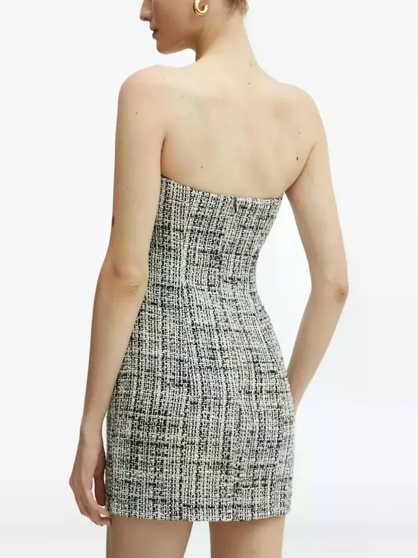 LA MANIA Bella Tweed Strapless Mini Dress