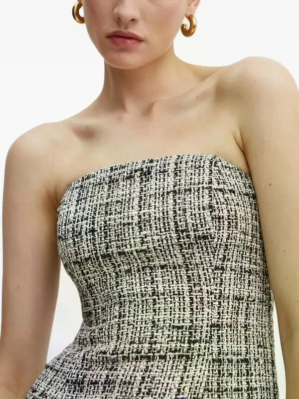 LA MANIA Bella Tweed Strapless Mini Dress