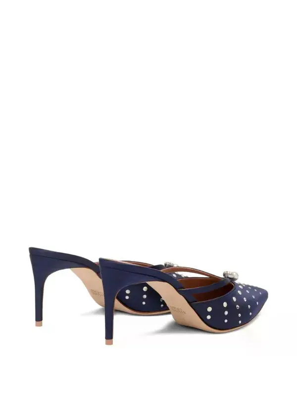 MALONE SOULIERS 70mm Pearl-embellished Satin Mules