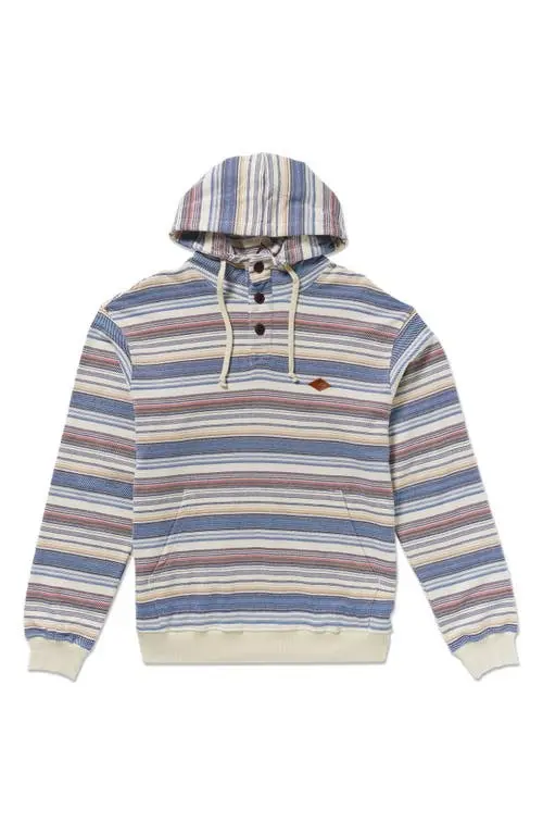 BILLABONG Rancho Stripe Hooded Pullover - Brown/blue Multi