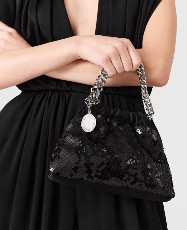 Stella McCartney Falabella Sequin Drawstring Crossbody Bag