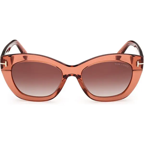 TOM FORD Linda 53mm Butterfly Sunglasses - Shiny Terracotta/brown Lenses