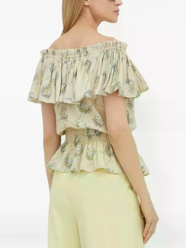 BRUUNS BAZAAR Floral-print Ruffled Blouse