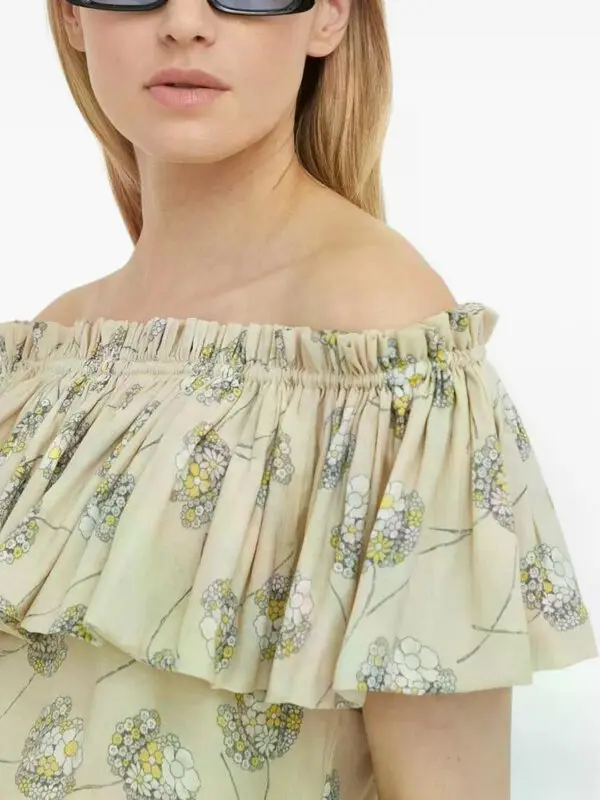 BRUUNS BAZAAR Floral-print Ruffled Blouse