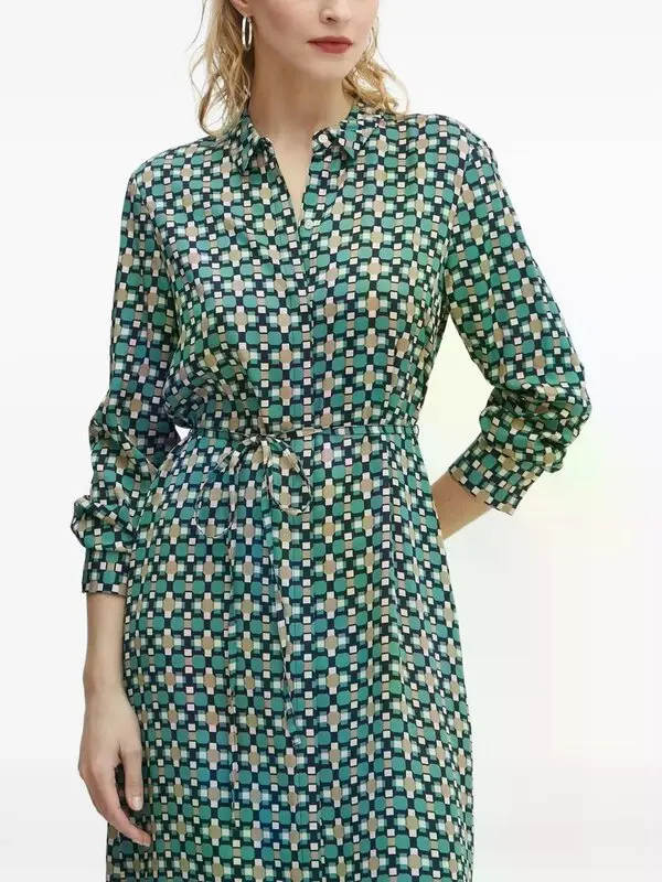Marc O'Polo Geometric-Print Shirt Midi Dress In Green - 20% Off |  Editorialist