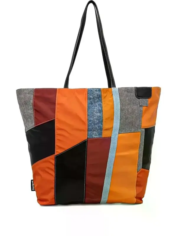 Desigual Patchwork Tote Bag - Orange