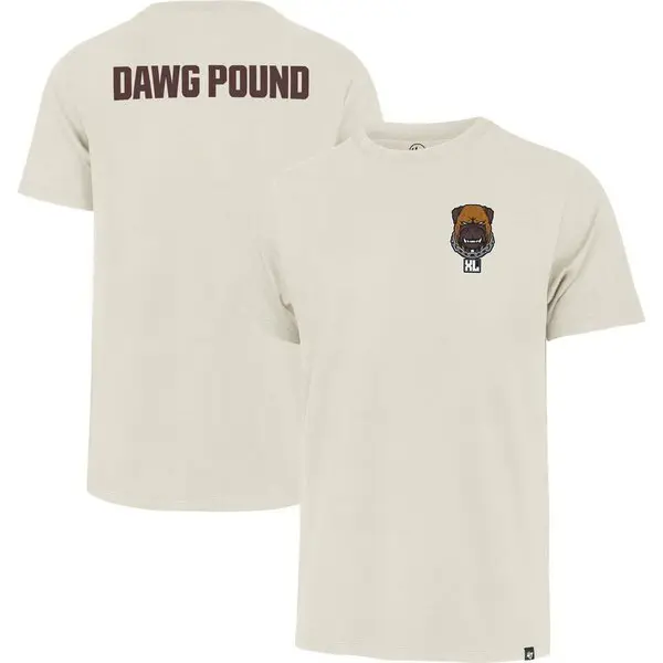 '47 Cleveland Browns Dawg Pound Xl Backer Franklin T-shirt - Cream