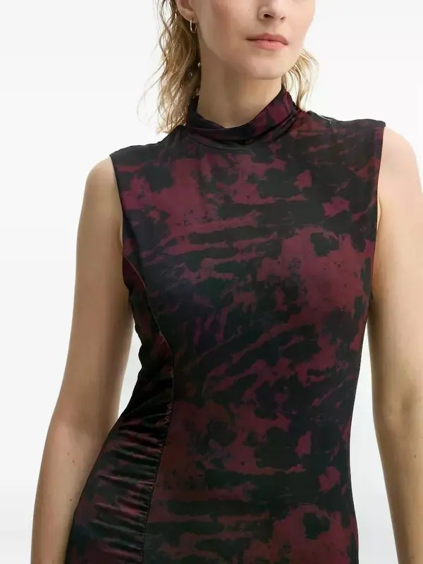 GESTUZ Printed High-neck Dress