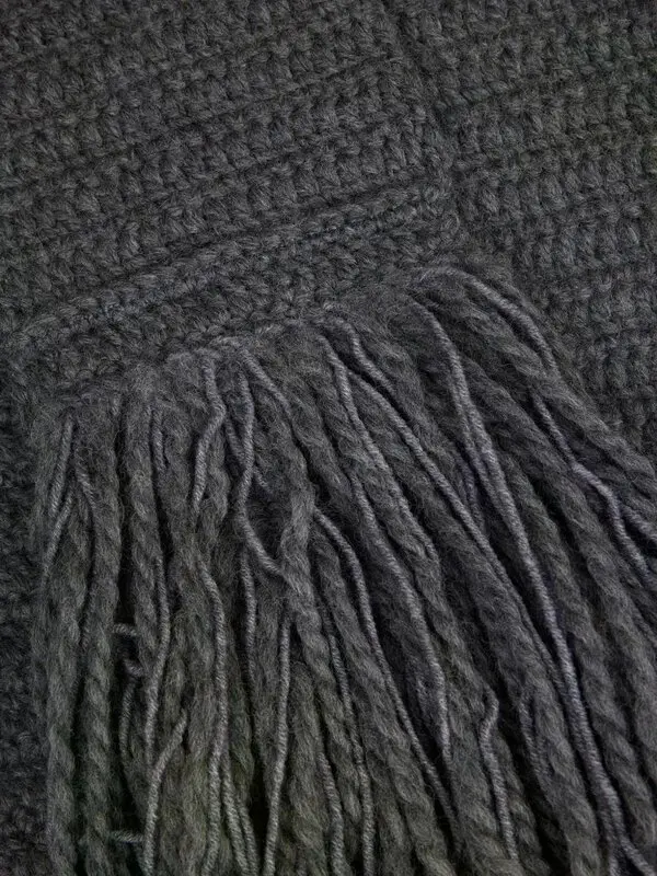 Etro Fringed Wool Scarf - Grey