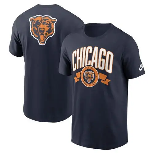 Nike Chicago Bears Rewind Front And Back Hit Essential T-shirt - Navy