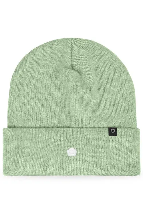 DALIX Flower Embroidery Beanie Cap - Light Green