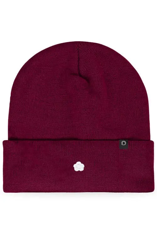 DALIX Flower Embroidery Beanie Cap - Maroon