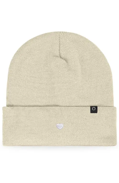 DALIX Heart Embroidery Beanie - Beige