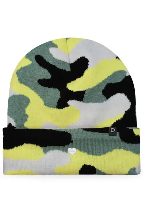 DALIX Heart Embroidery Beanie - Green Camo