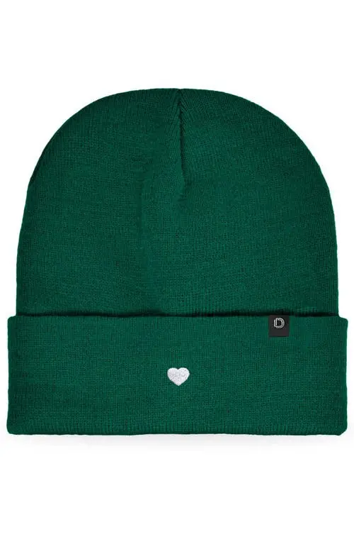 DALIX Heart Embroidery Beanie - Green