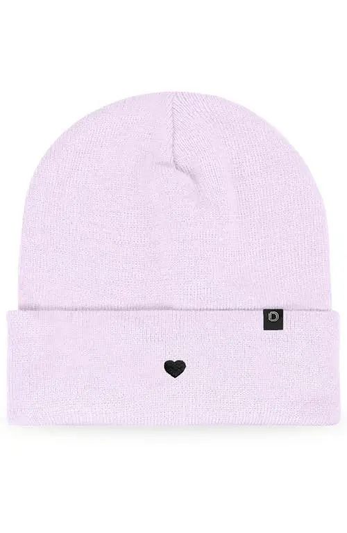 DALIX Heart Embroidery Beanie - Lavender
