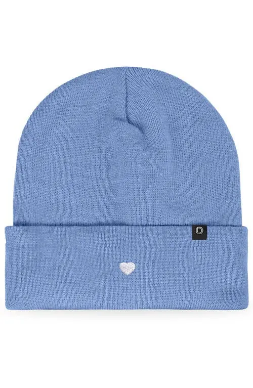 DALIX Heart Embroidery Beanie - Periwinkle