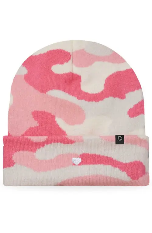 DALIX Heart Embroidery Beanie - Pink Camo