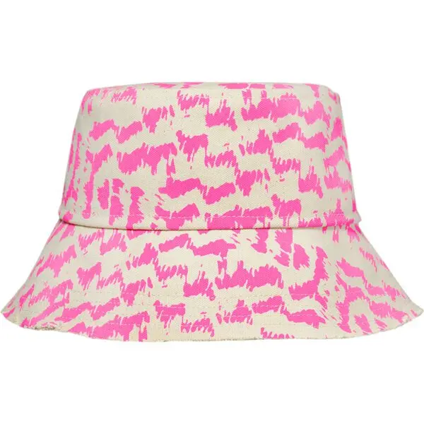 DANCE HAPPY Printed Bucket Hat - Neon Pink