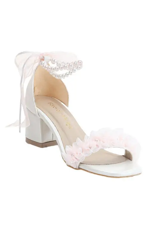 FOREVER & ALWAYS SHOES Moana Lace Bridal Sandals - Ivory Dusty Pink