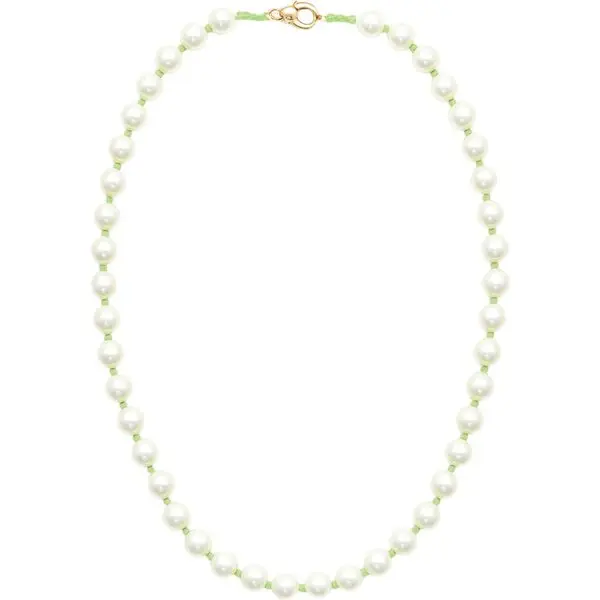 EMERSON & OLIVER Hand Knotted Pearl Necklace - Green
