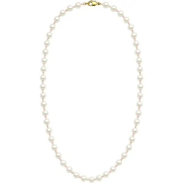 EMERSON & OLIVER Hand Knotted Pearl Necklace - Pink