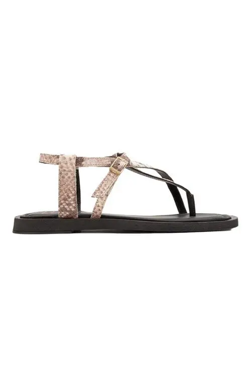 FOREVER & ALWAYS SHOES Morgana Leather Thong Sandal - Brown Leather