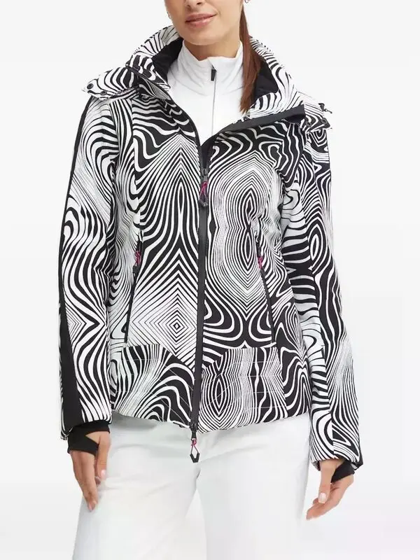 Emporio Armani Swirl-print Ski Jacket - Black
