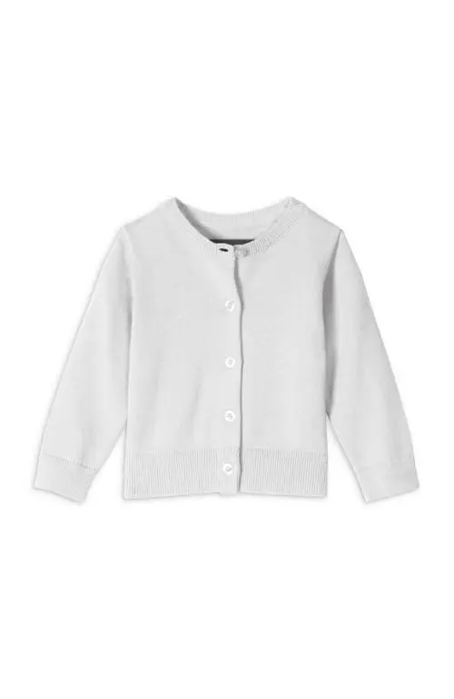 PRIMARY Baby Cotton Cardigan Sweater - White