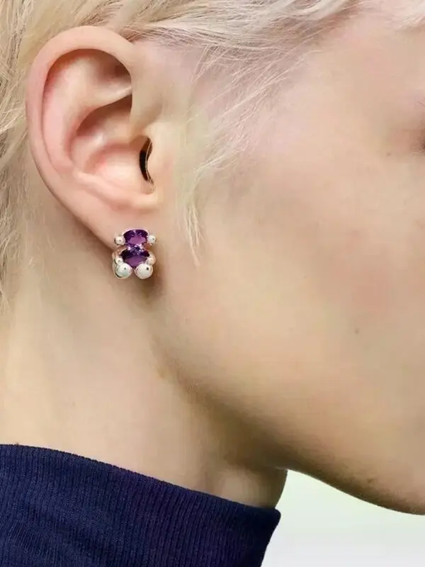 TOUS Sapphire Bear Stud Earrings
