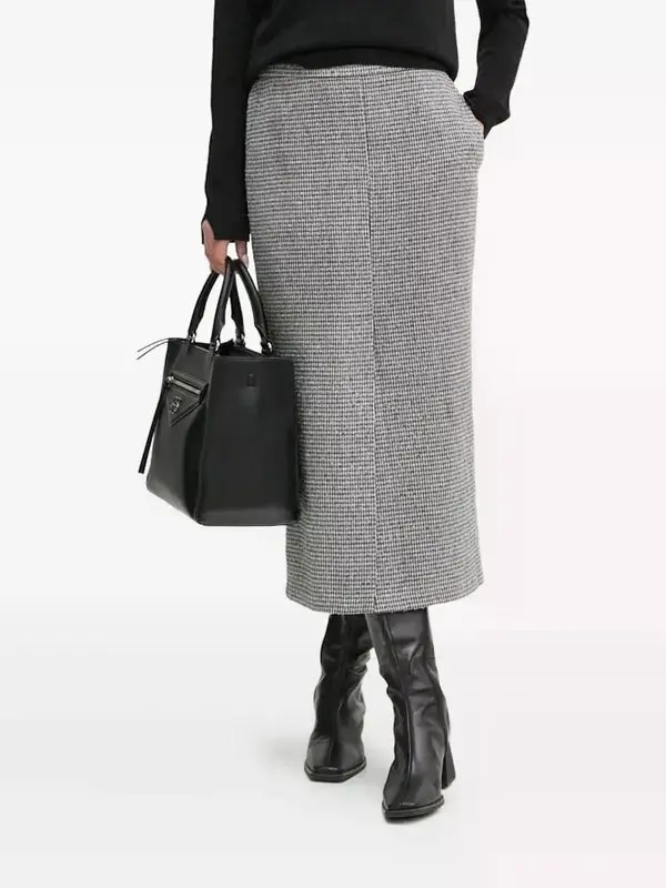 SANDRO FERRONE Houndstooth Pocket Midi Skirt