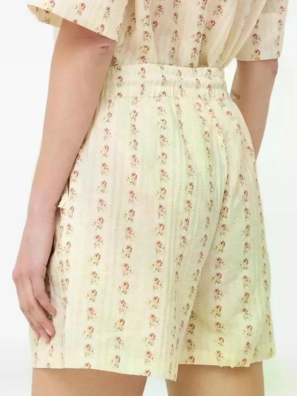 NOTES DU NORD Floral-print Ruffled Shorts