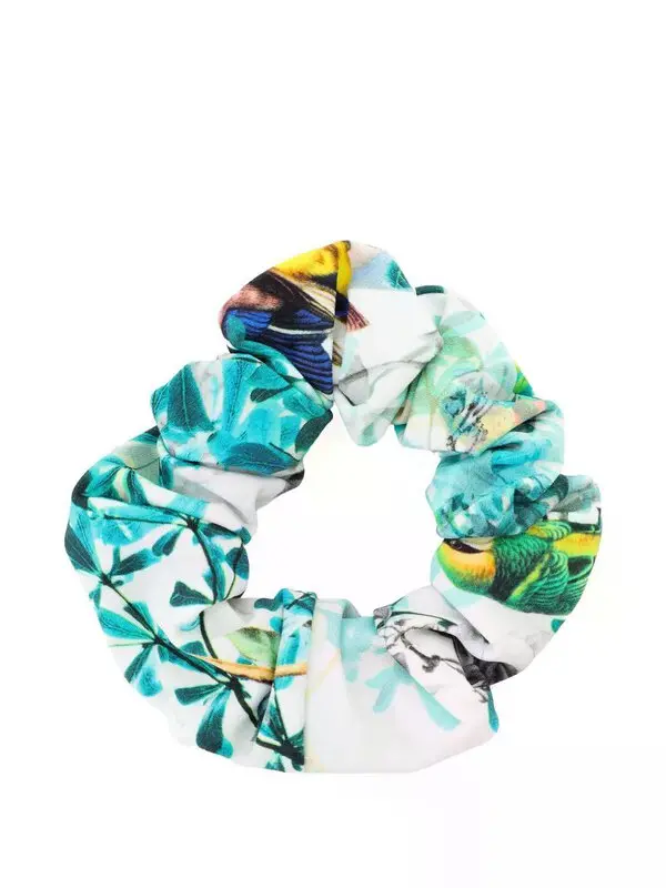 LYGIA & NANNY Botanical-print Scrunchie - White