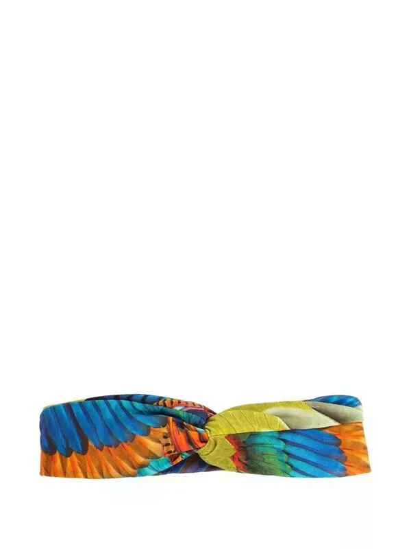 LYGIA & NANNY Bethania Feather-print Headband - Blue