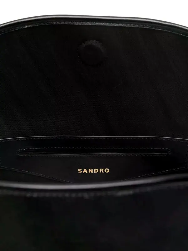 Sandro Tangoso Suede Leather Bucket Bag - Black