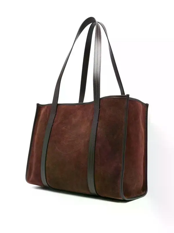 Sandro Suede Tote Bag With Leather Trim