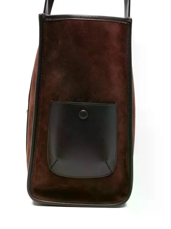 Sandro Suede Tote Bag With Leather Trim