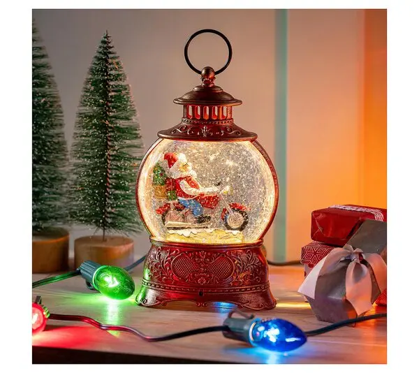 EVERGREEN 10'h Led Santa On Motorcycle Water La Ntern - One-color