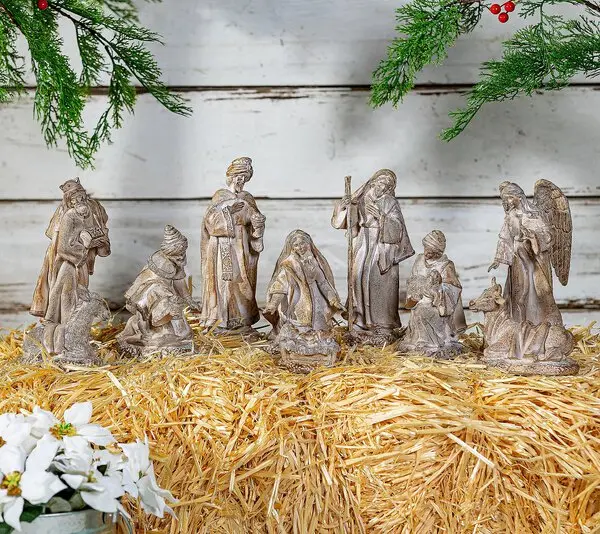 EVERGREEN Set Of 10'h Resin Nativity Garden Sta Tue - One-color