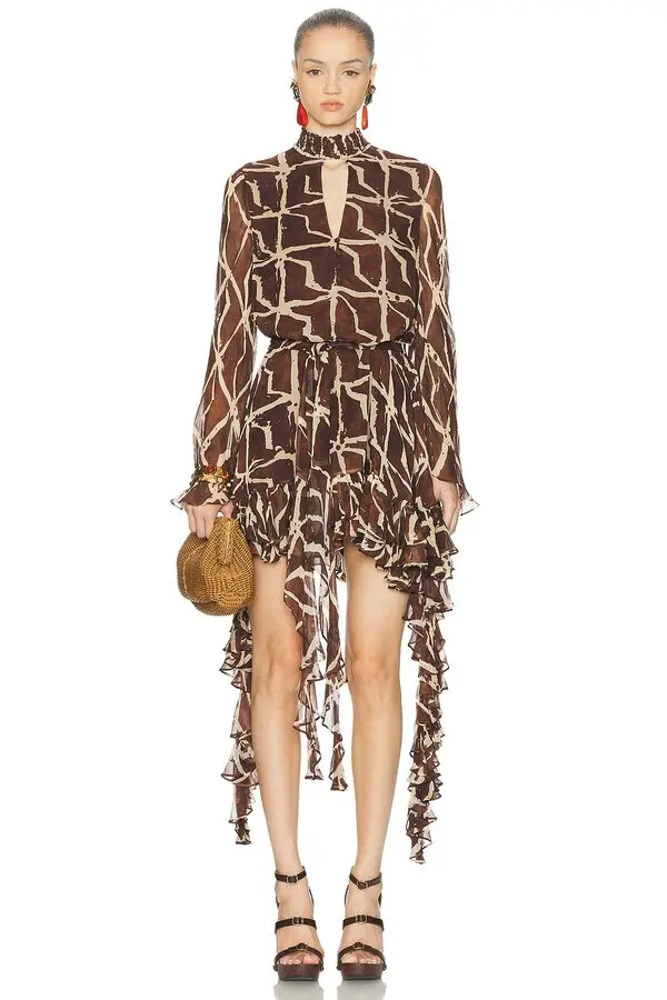 Alexis Amalia Chiffon Dress - Sable