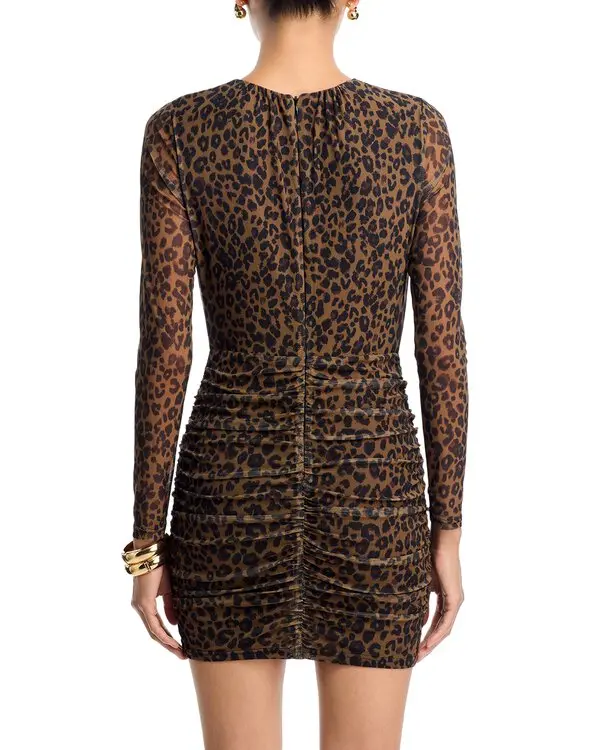 Aqua Leopard Print Mesh Dress