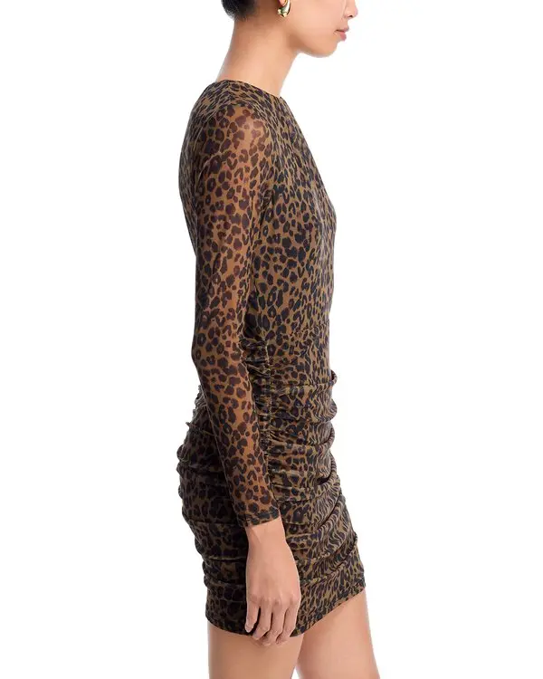 Aqua Leopard Print Mesh Dress